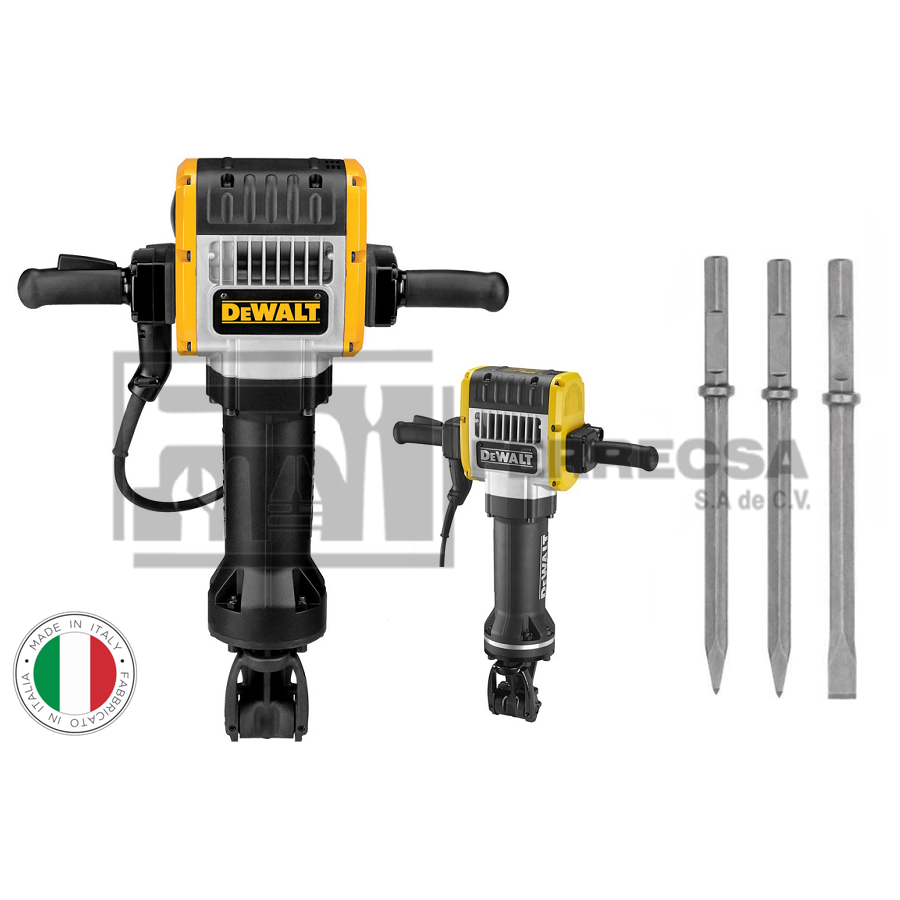 MARTILLO ROMPEDOR 30 KGS D25980-B3 + CINCELES (2) PUNTA DW5960 (1 ...