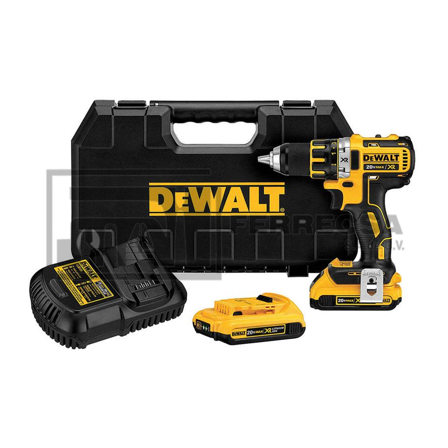 TALADRO 1/2" 20V 2AMP BRUSHLESS DCD791D2-B3 DEWALT* - Tienda Ferrecsa